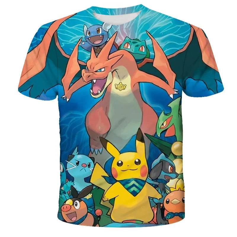 Pokemon Pikachu Kids T-Shirt | Cartoon Print Summer Tee Ages 3-12 ...
